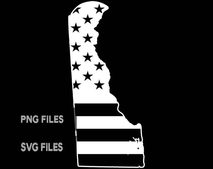 Delaware State Shape American Flag PNG SVG Patriotic Clipart - Etsy
