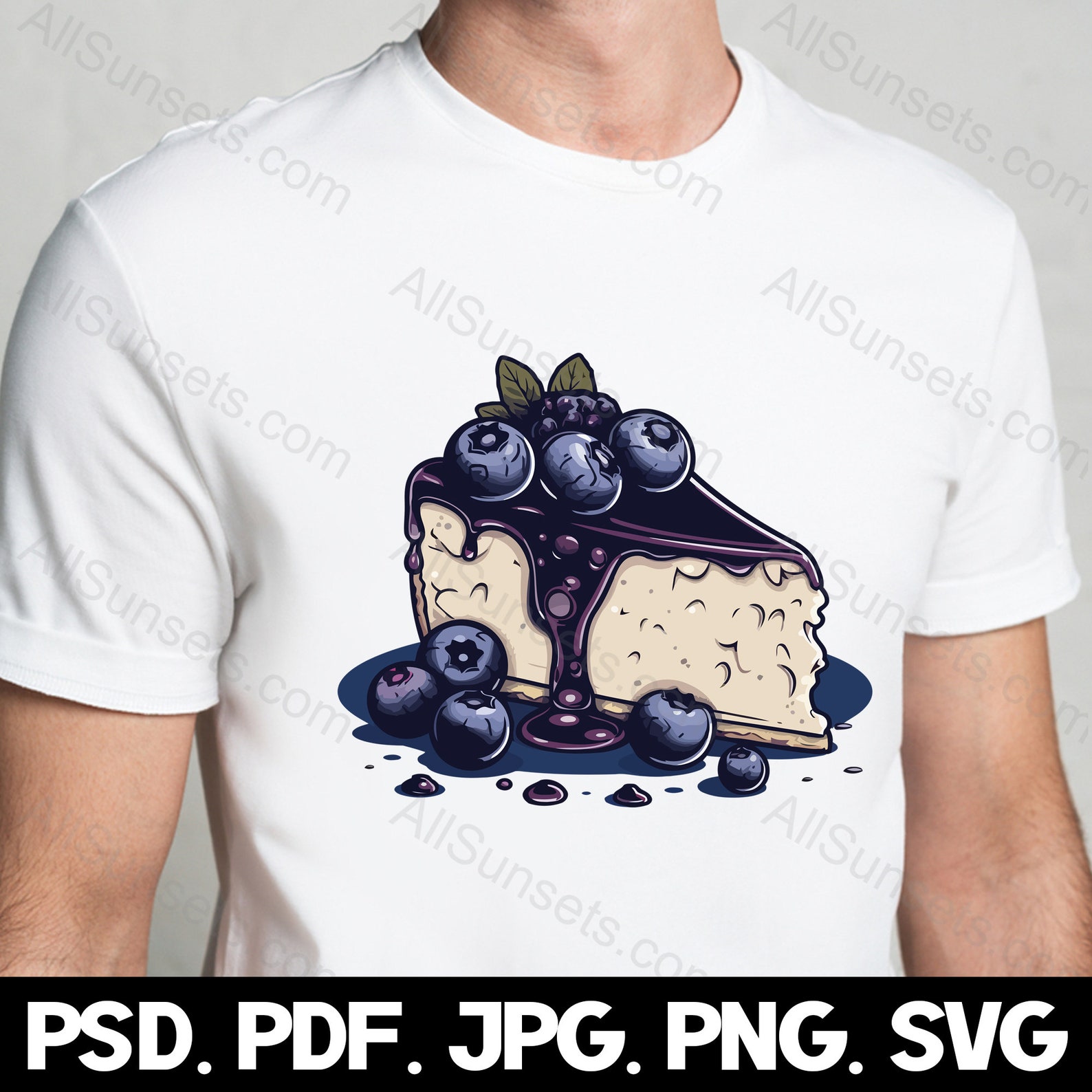 Blueberry Cheesecake Svg Png Psd Jpg Pdf File Types Slice of - Etsy