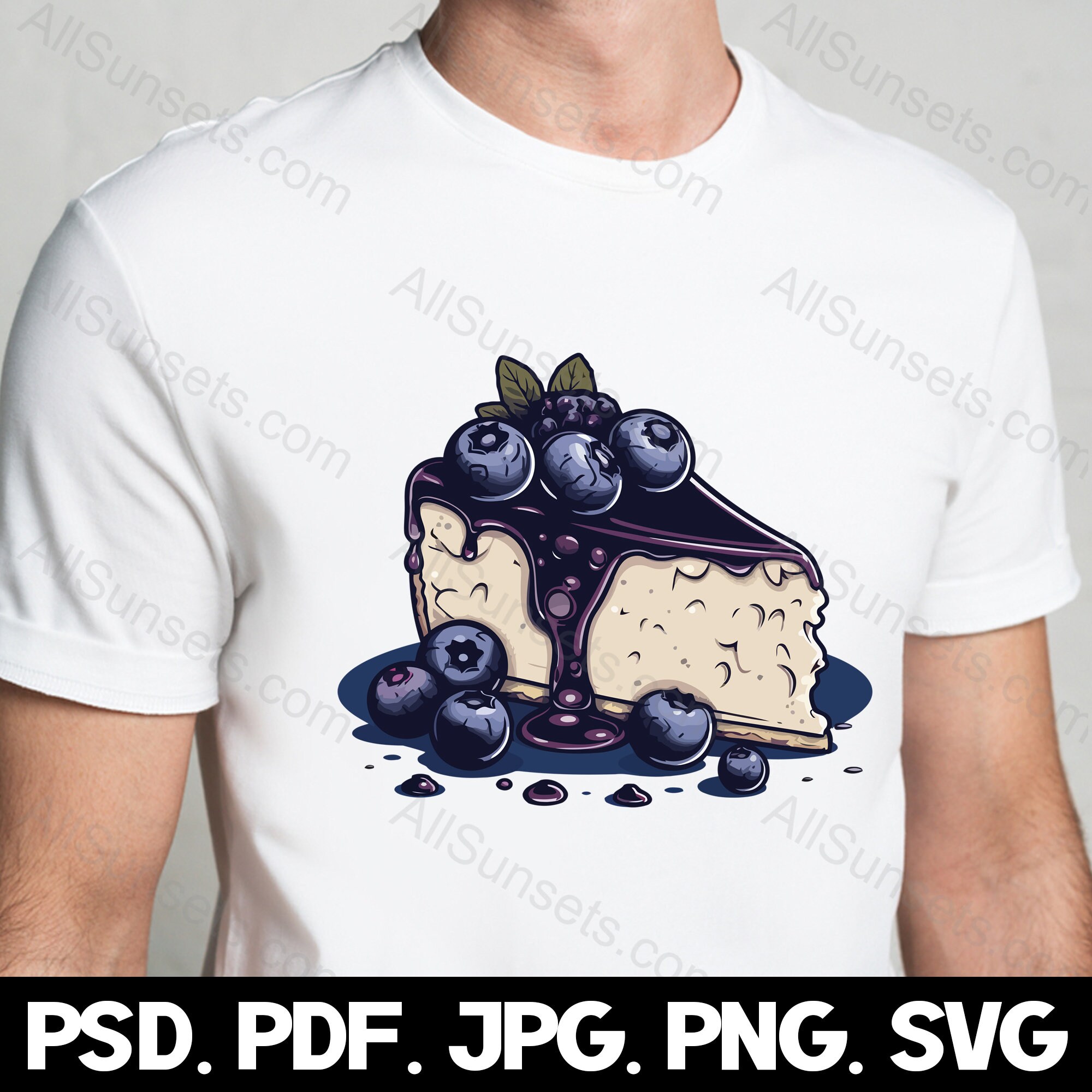 Blueberry Cheesecake Svg Png Psd Jpg Pdf File Types Slice of - Etsy