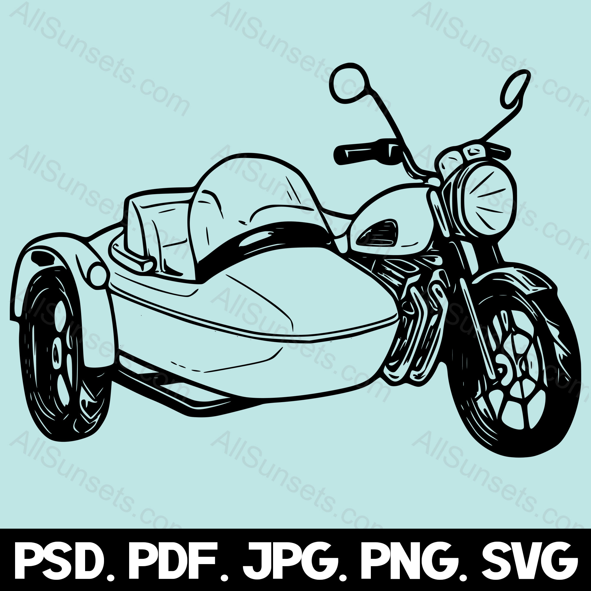 Motorcycle With Sidecar Clip Art