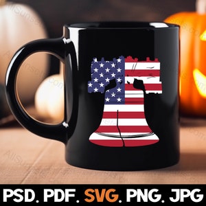 Liberty Bell American Flag Colors Svg Png Psd Pdf Jpg Red White Blue ...