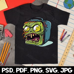 Zombie Lunchbox Svg Png Psd Jpg Pdf File Types Boys Teachers Back to ...