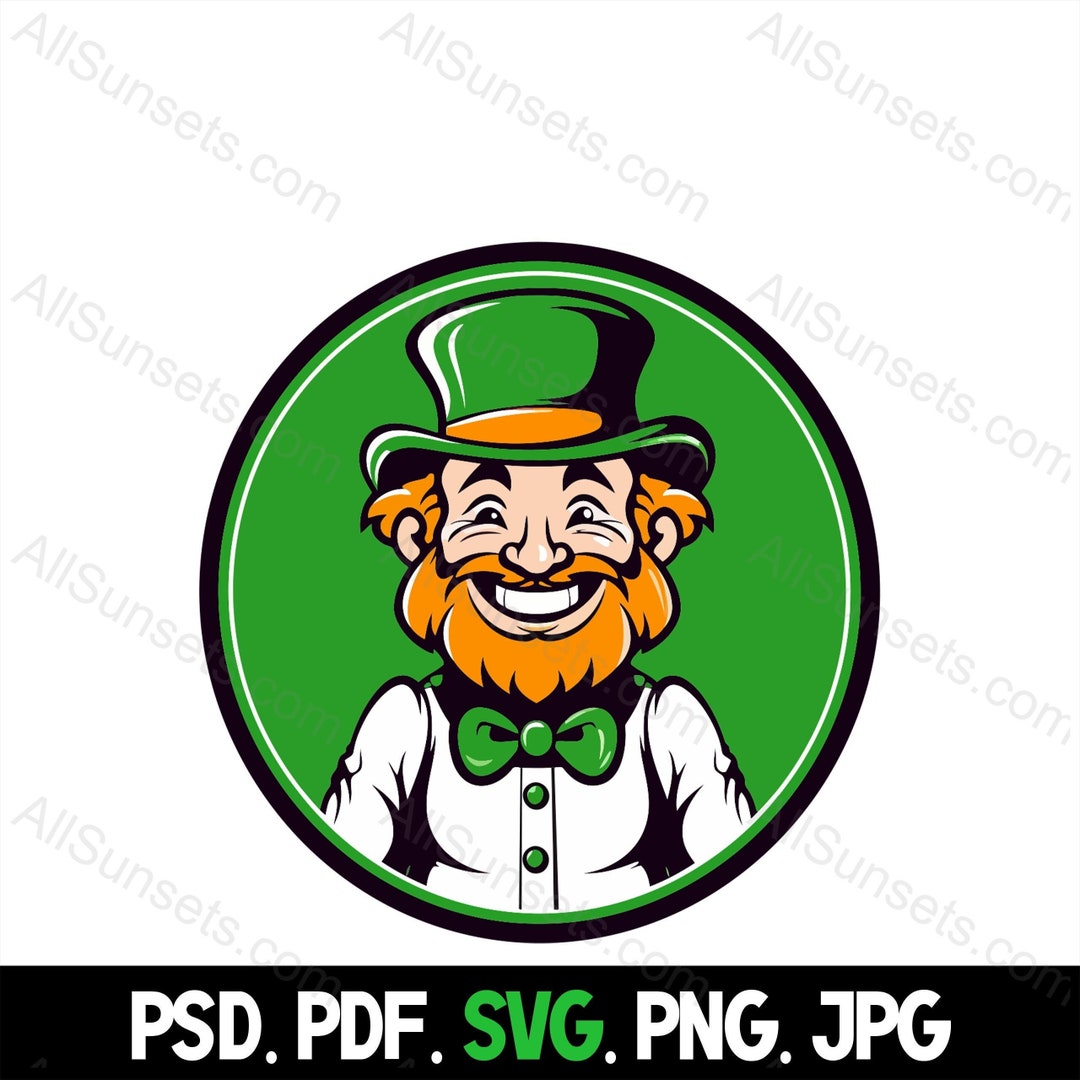 Leprechaun Cute St Paddy's Day Green Irish Orange Svg Png Pdf Psd Jpg ...