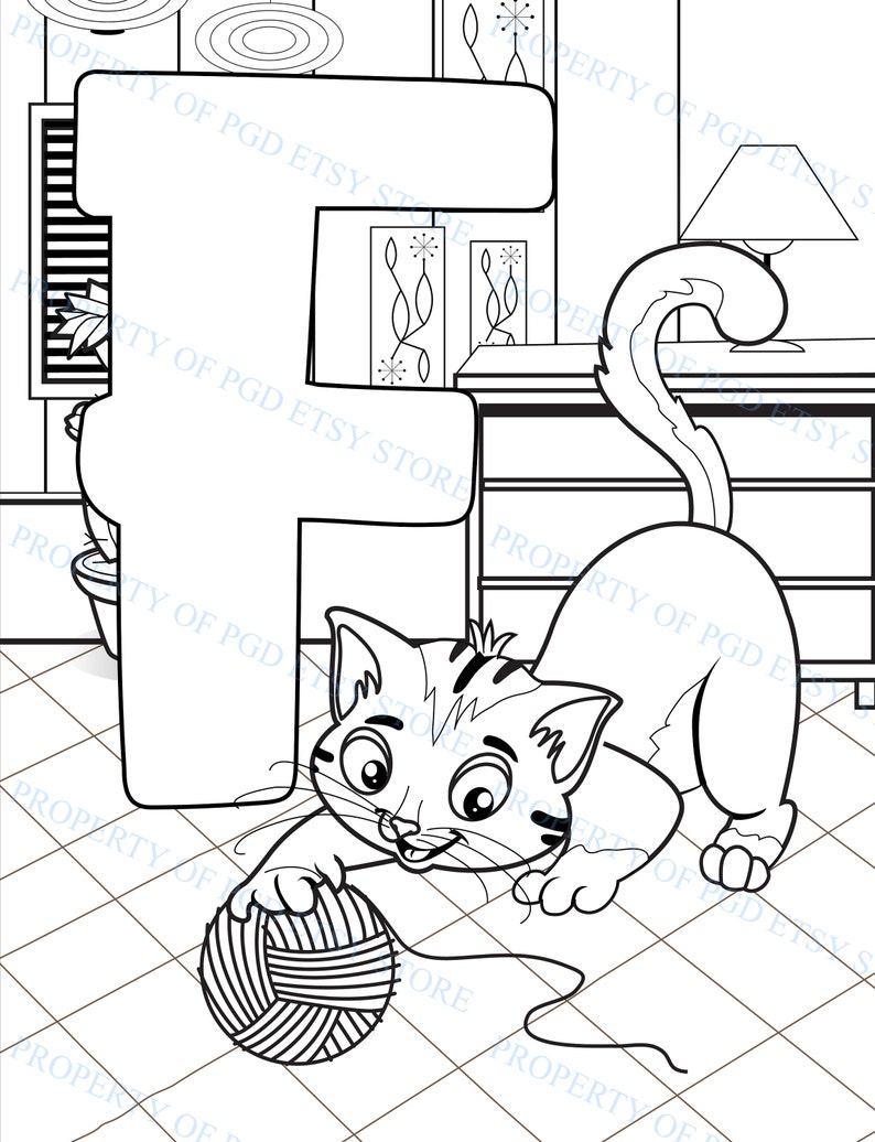 Cats Alphabet Coloring Book for Toddlers A-Z Adorable Cats and - Etsy