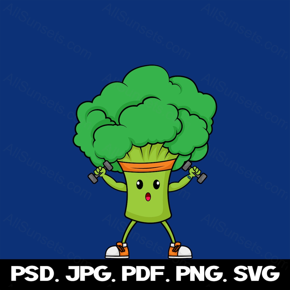 Broccoli Exercise Fitness Svg Png Pdf Psd Jpg File Types - Etsy