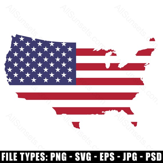 United States Shape Clipart American Flag Svg Us Flag Png - Etsy