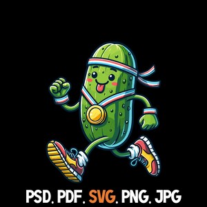 Pickle Jogging Svg Png Pdf Psd Jpg File Types Food Pickle Festivals 5k ...