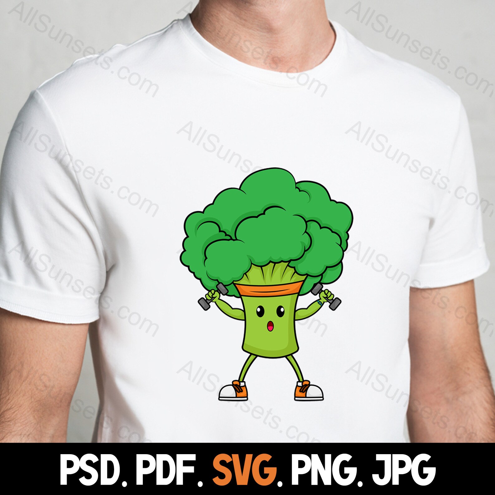 Broccoli Exercise Fitness Svg Png Pdf Psd Jpg File Types Clipart ...