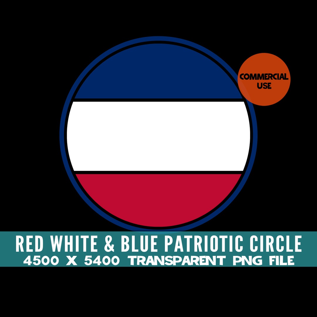 Red White & Blue Circle PNG Patriotic USA Design Commercial Use ...