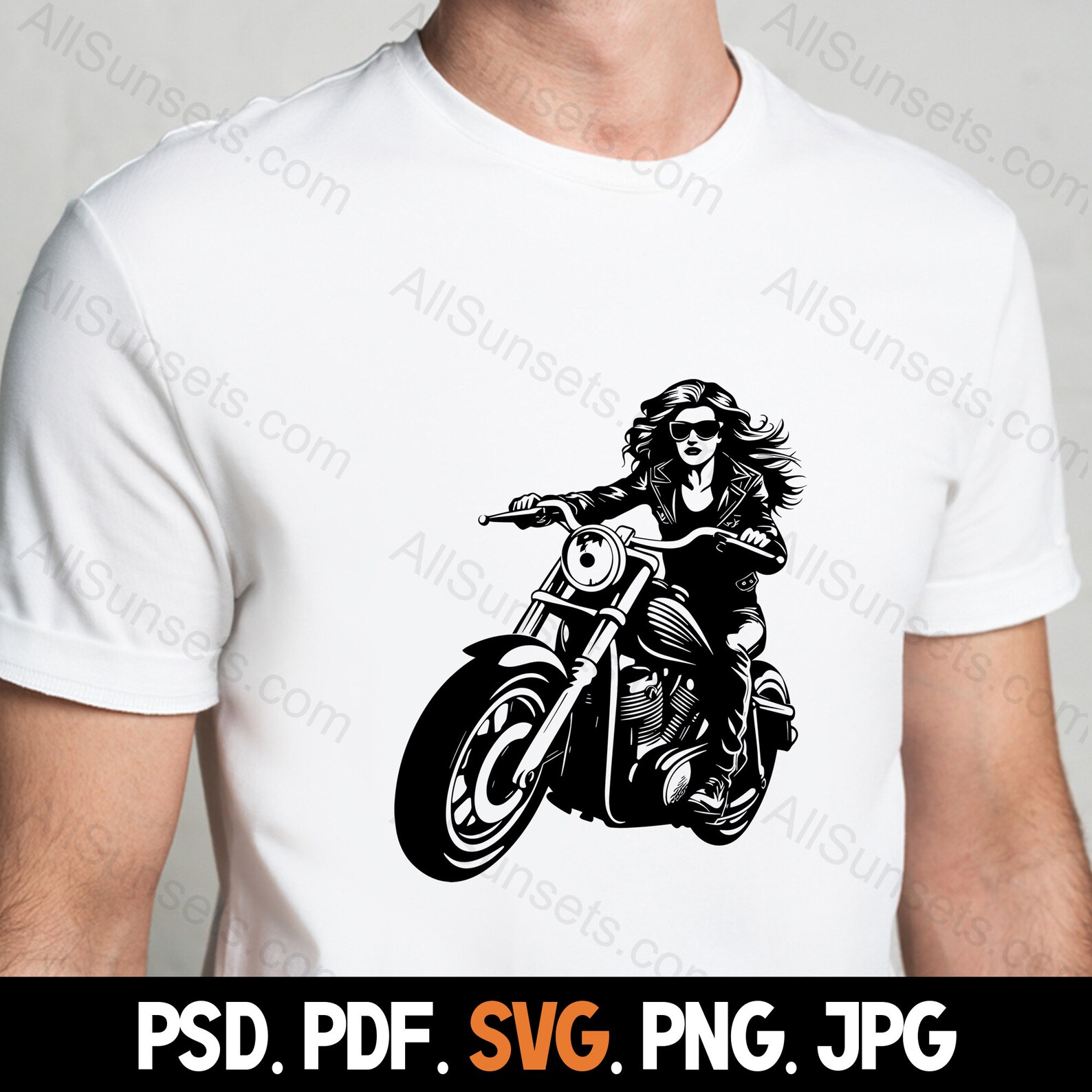 Female Motorcycle Rider Biker Mom Silhouette Svg Png Psd Jpg Pdf File ...
