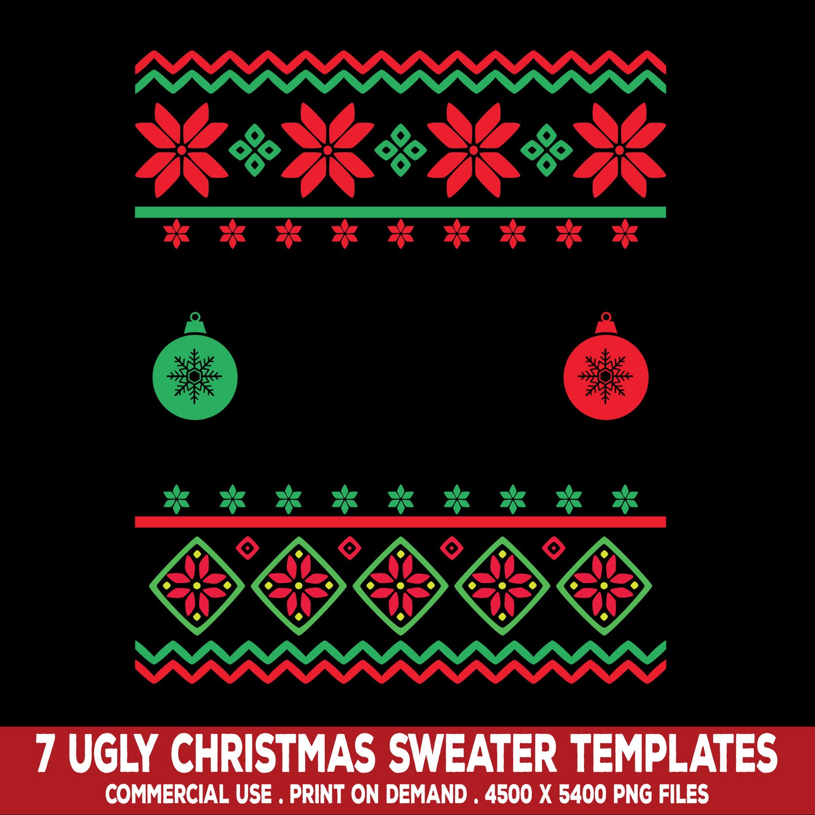 Ugly Christmas Sweater Clipart Package 2 7 Xmas Tacky - Etsy