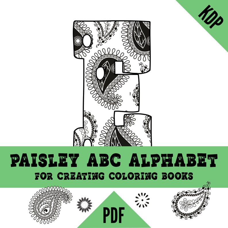 KDP Alphabet Paisley Coloring Pages Sheets PDF ABC Letters - Etsy
