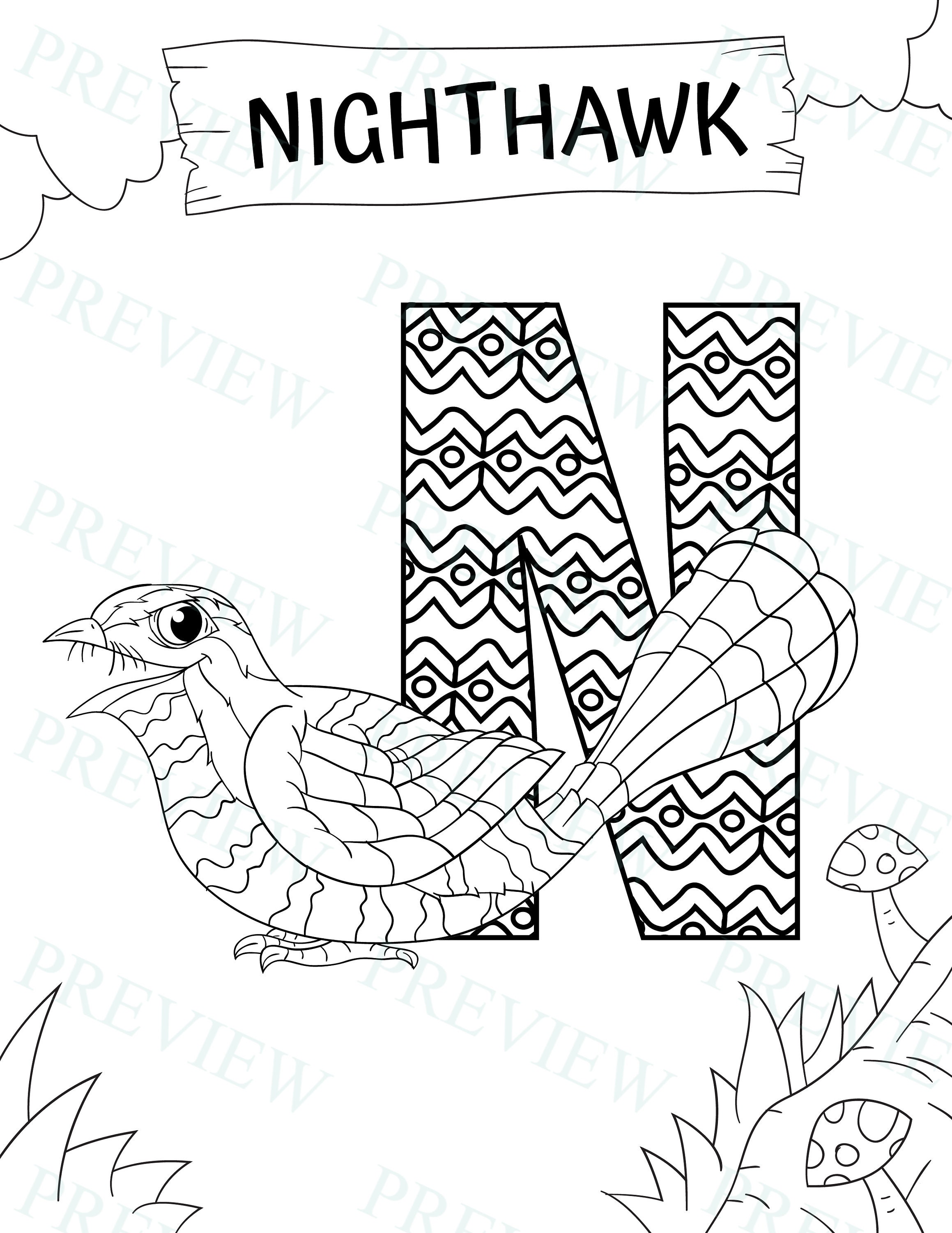 26 Animal Coloring Pages Alphabet Sheets PDF Wildlife Letters | Etsy