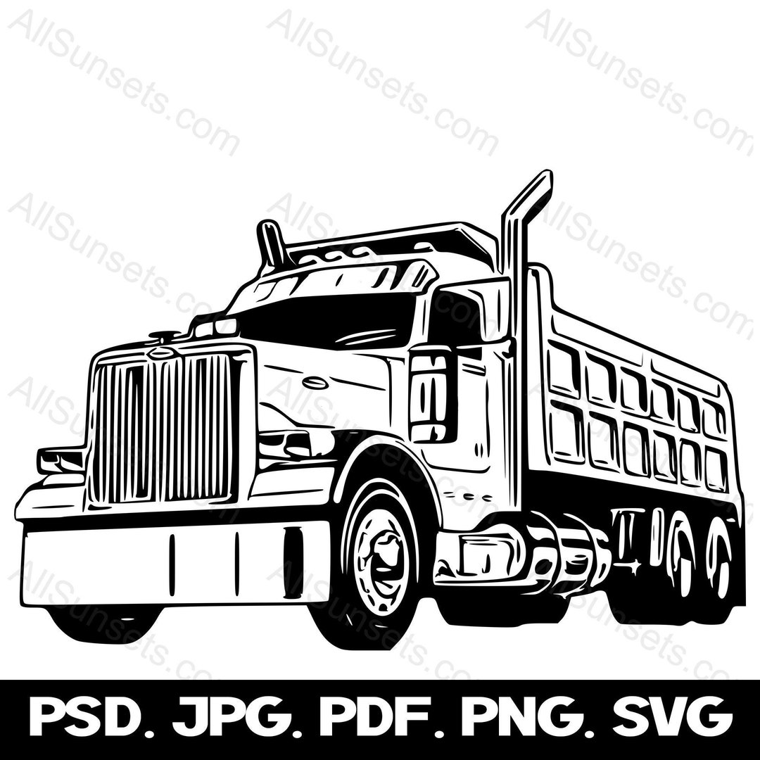 Dump Truck SVG Dirt Tipper Dumping Gravel Hauler Diesel Driver Clipart ...