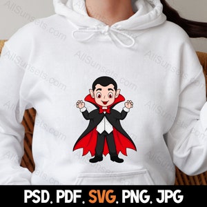 Vampire Boy Halloween Svg Png Pdf Psd Jpg Dxf File Type Cute Spooky ...