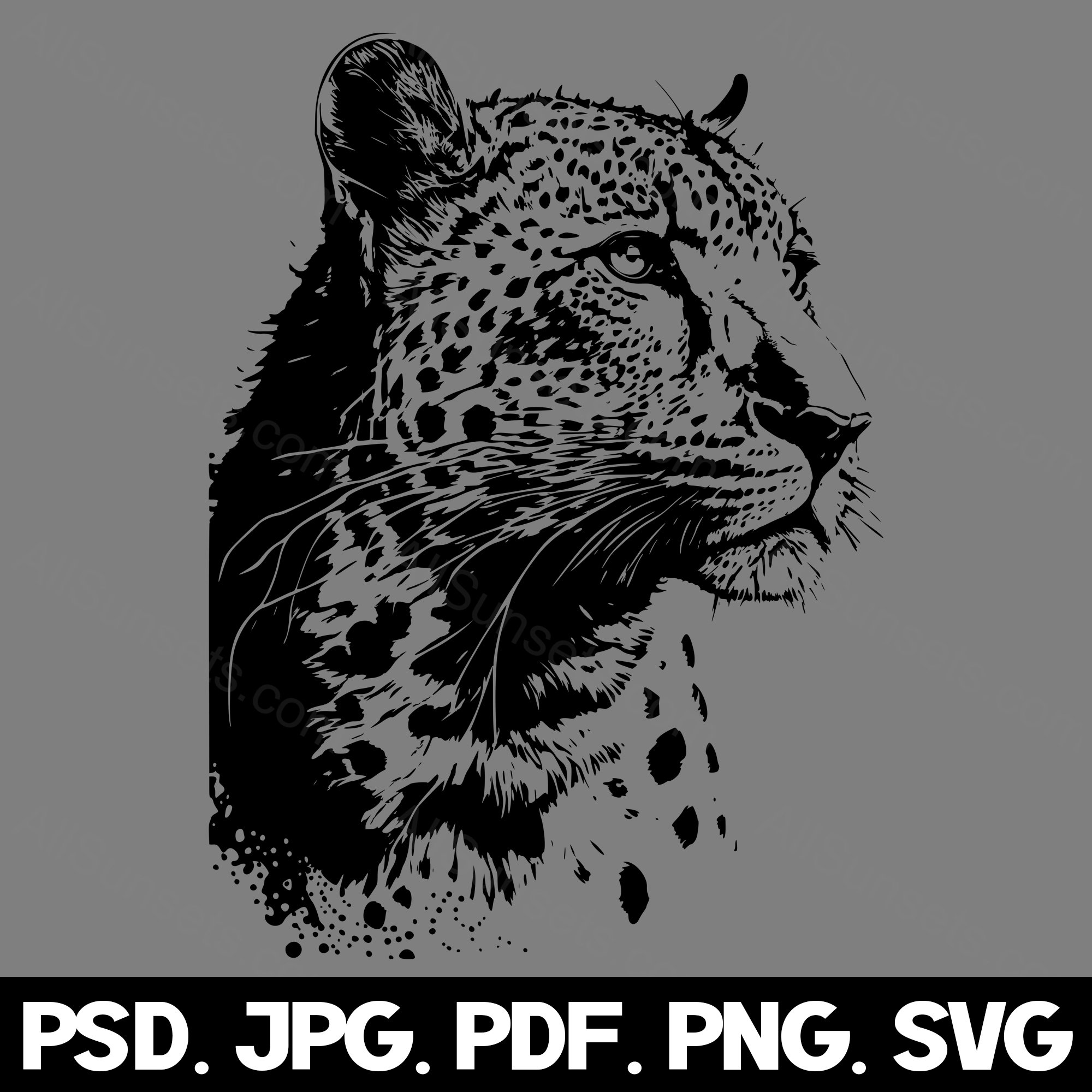 Leopard Face Svg Png Jpg Pdf Psd File Types African Wildlife - Etsy