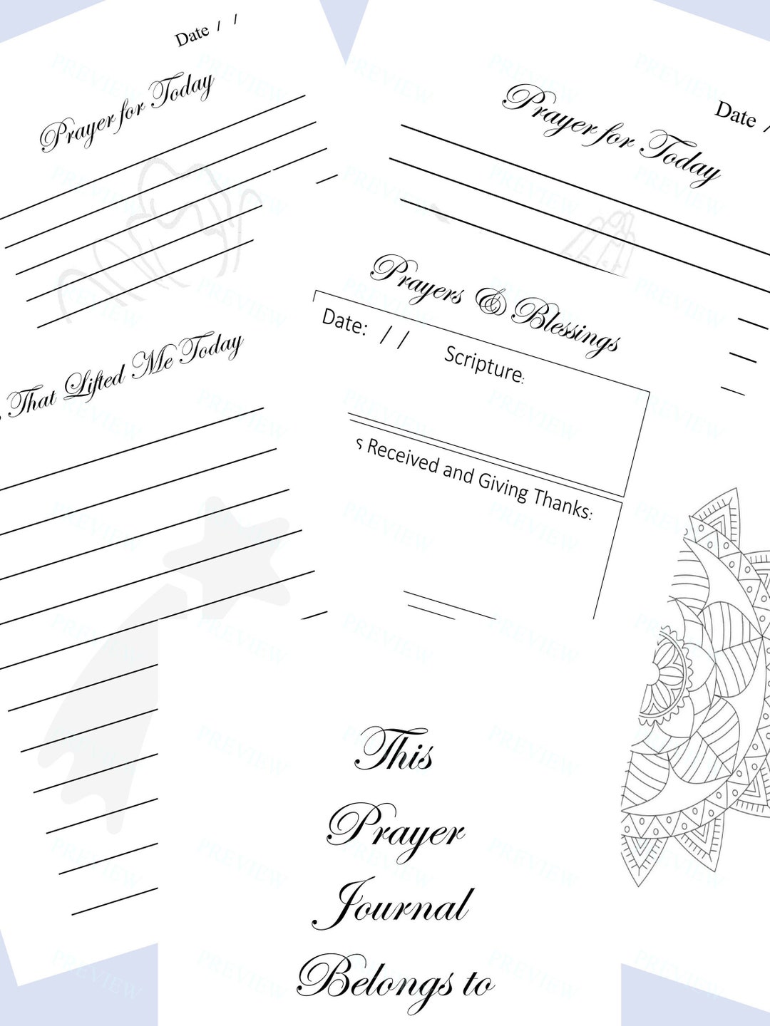 KDP Prayer Planner Interior Journal Religion Mandala Coloring Pages ...