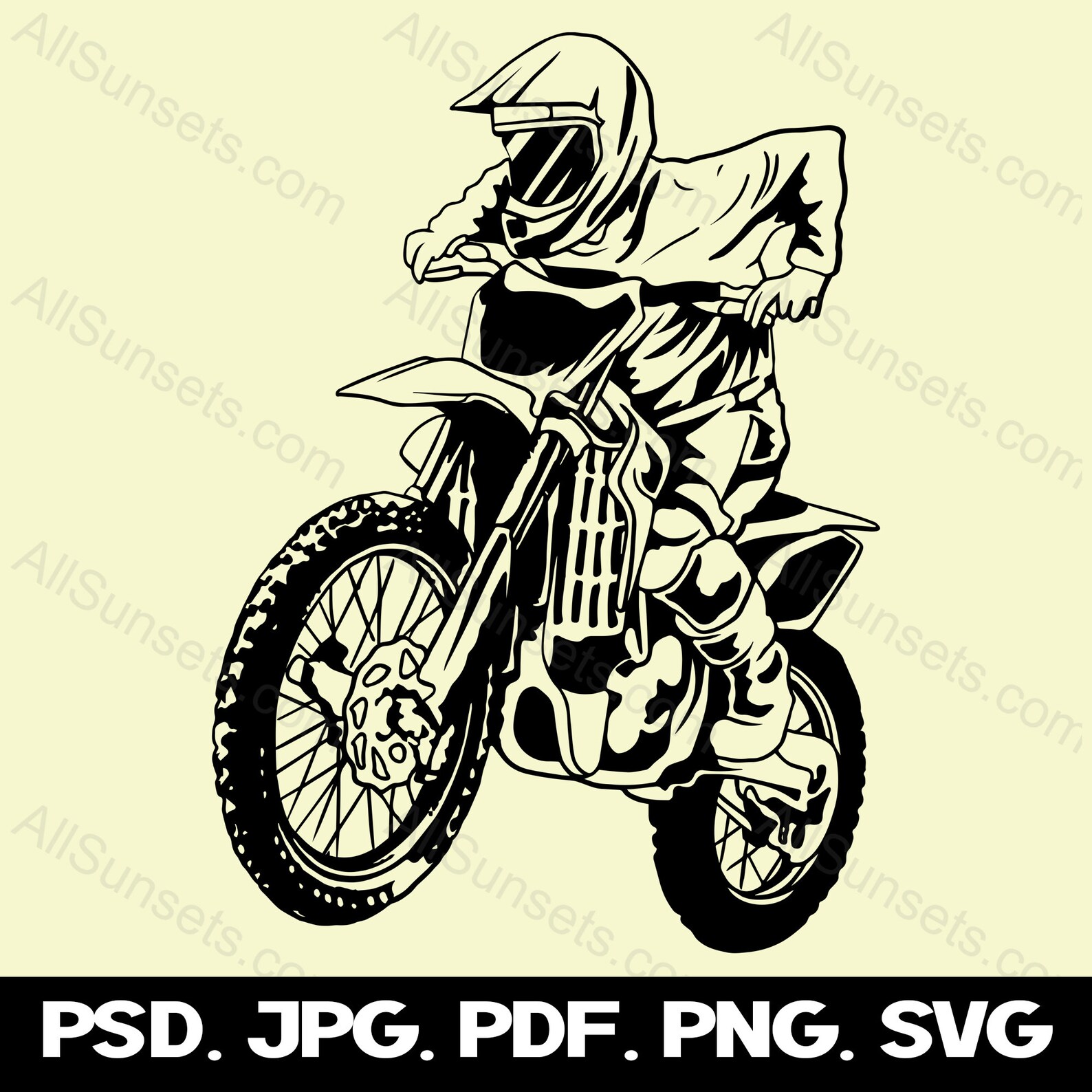 Dirt Bike Motorcycle Racer Svg Png Psd Jpg Pdf File Types - Etsy