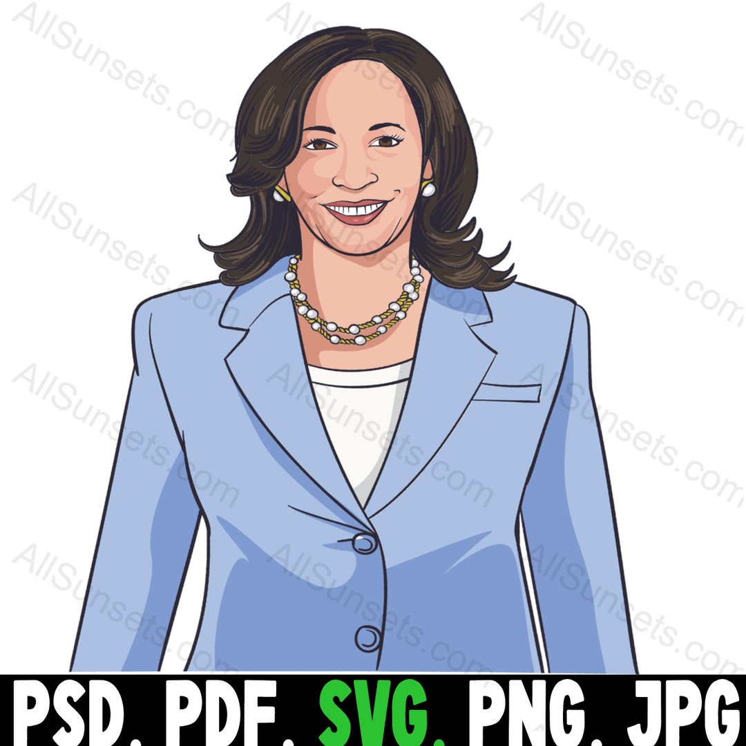 Vice-president Kamala Harris SVG | Png, Jpg, Psd, Pdf File Types ...