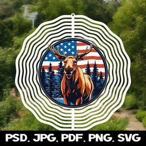 Moose US Flag Circle Svg Png Jpg Pdf Psd Files Vector Graphics Print-on ...