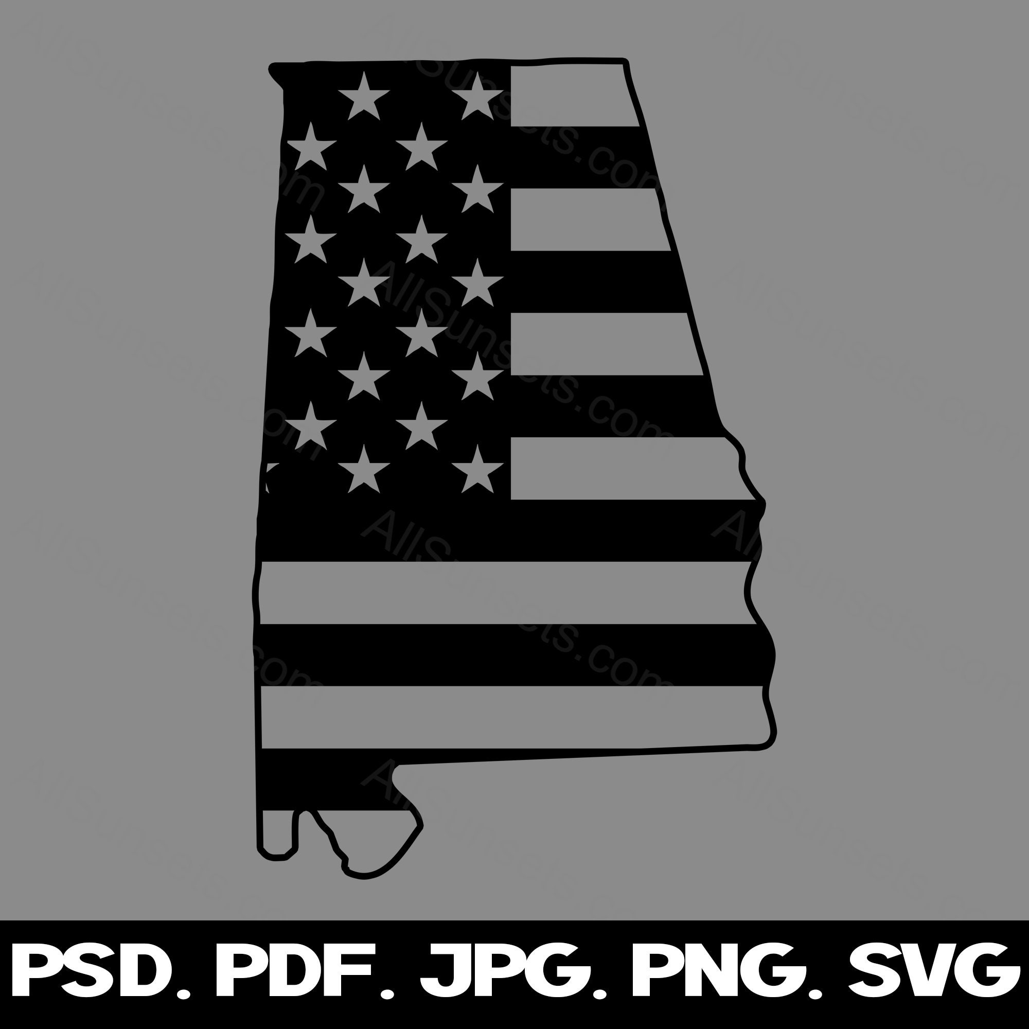 Alabama Shape American Flag Svg Png Jpg Pdf Psd File Types Patriotic ...