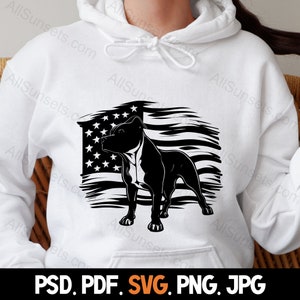 Pitbull American Flag Svg Png Jpg Pdf Psd File Types USA Themed ...