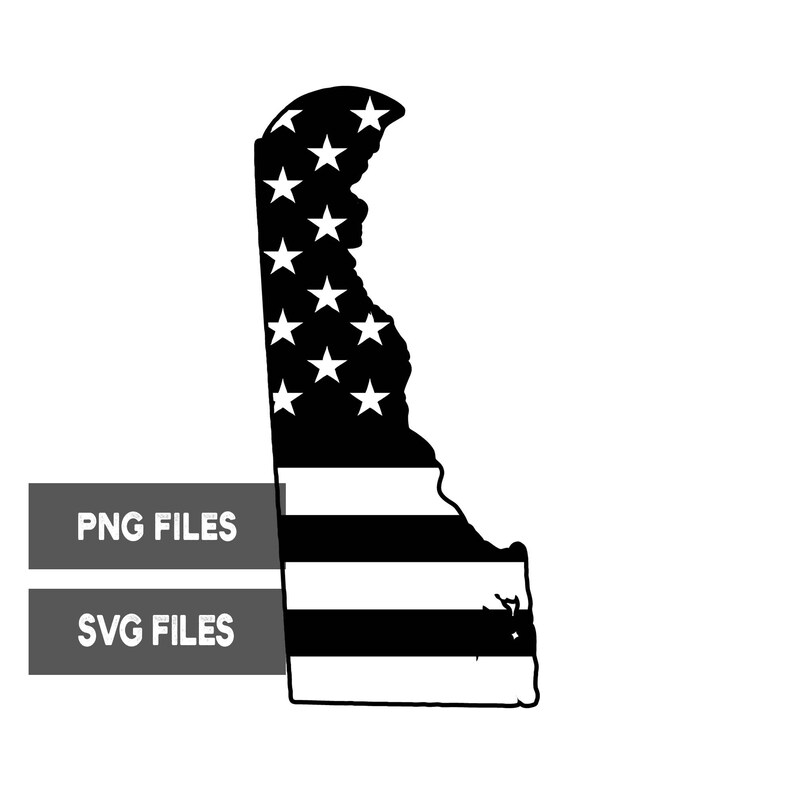 Delaware State Shape American Flag PNG SVG Patriotic Clipart | Etsy