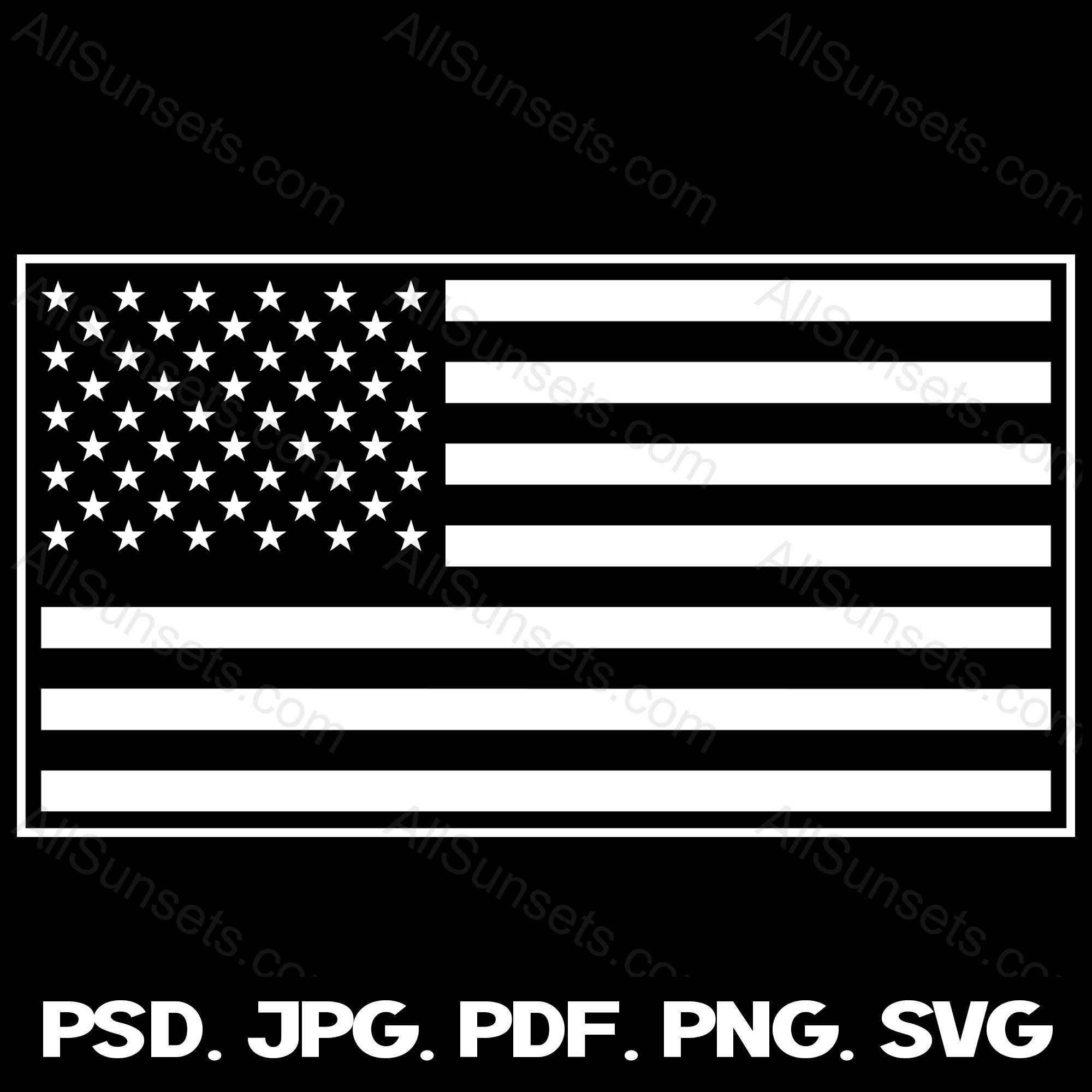 Black American Flag Vector