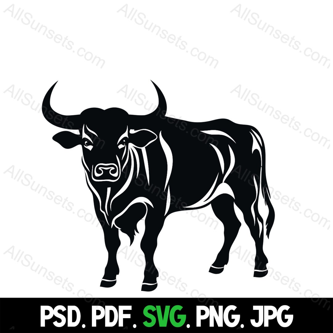 Rodeo Bull Svg Png Svg Jpg Psd File Types Western Cattle Wild ...