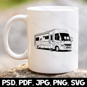 Motorhome Silhouette Svg Png Psd Jpg Pdf File Types Class A Camper ...