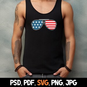 American Flag Sunglasses Svg Png Pdf Psd Jpg File Types Patriotic 4th ...