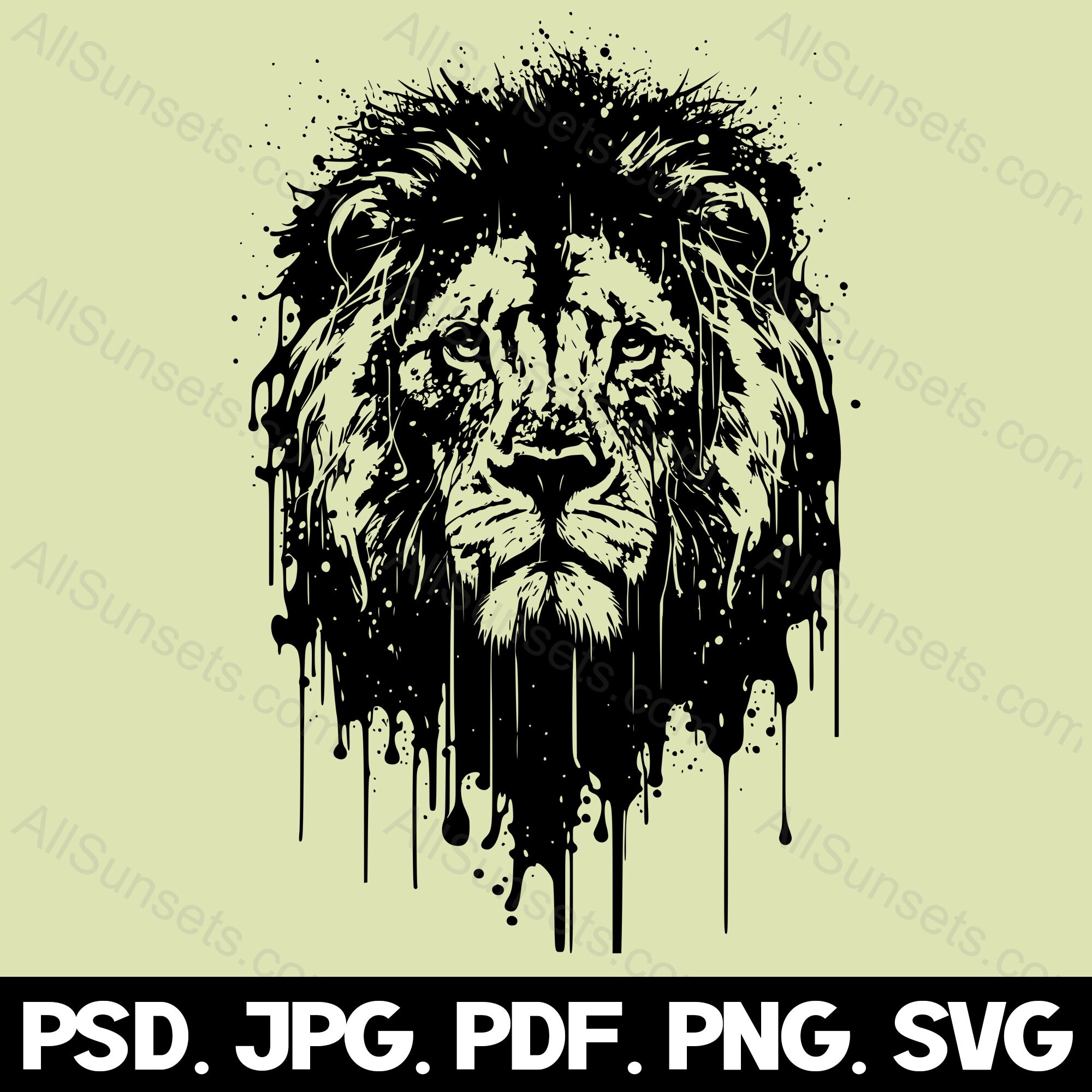 Lion Face Svg Png Jpg Pdf Psd File Types African Wildlife Big Cat ...