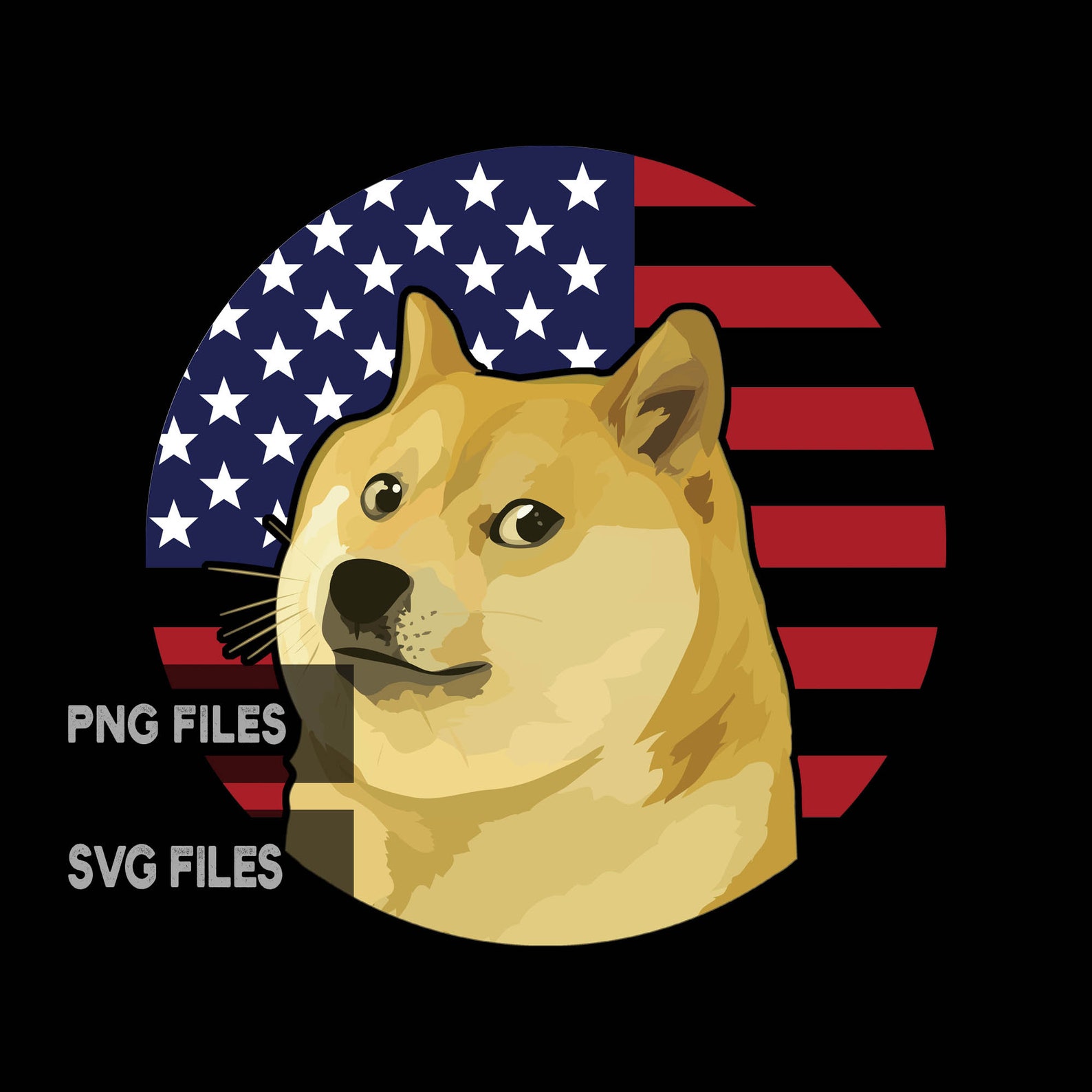Dogecoin Logo American Flag PNG SVG Psd Jpg Pdf Patriotic - Etsy