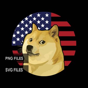Dogecoin Logo American Flag PNG SVG Psd Jpg Pdf Patriotic - Etsy