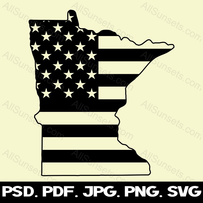 Minnesota State Shape American Flag Svg Png Jpg Pdf Psd File Types ...