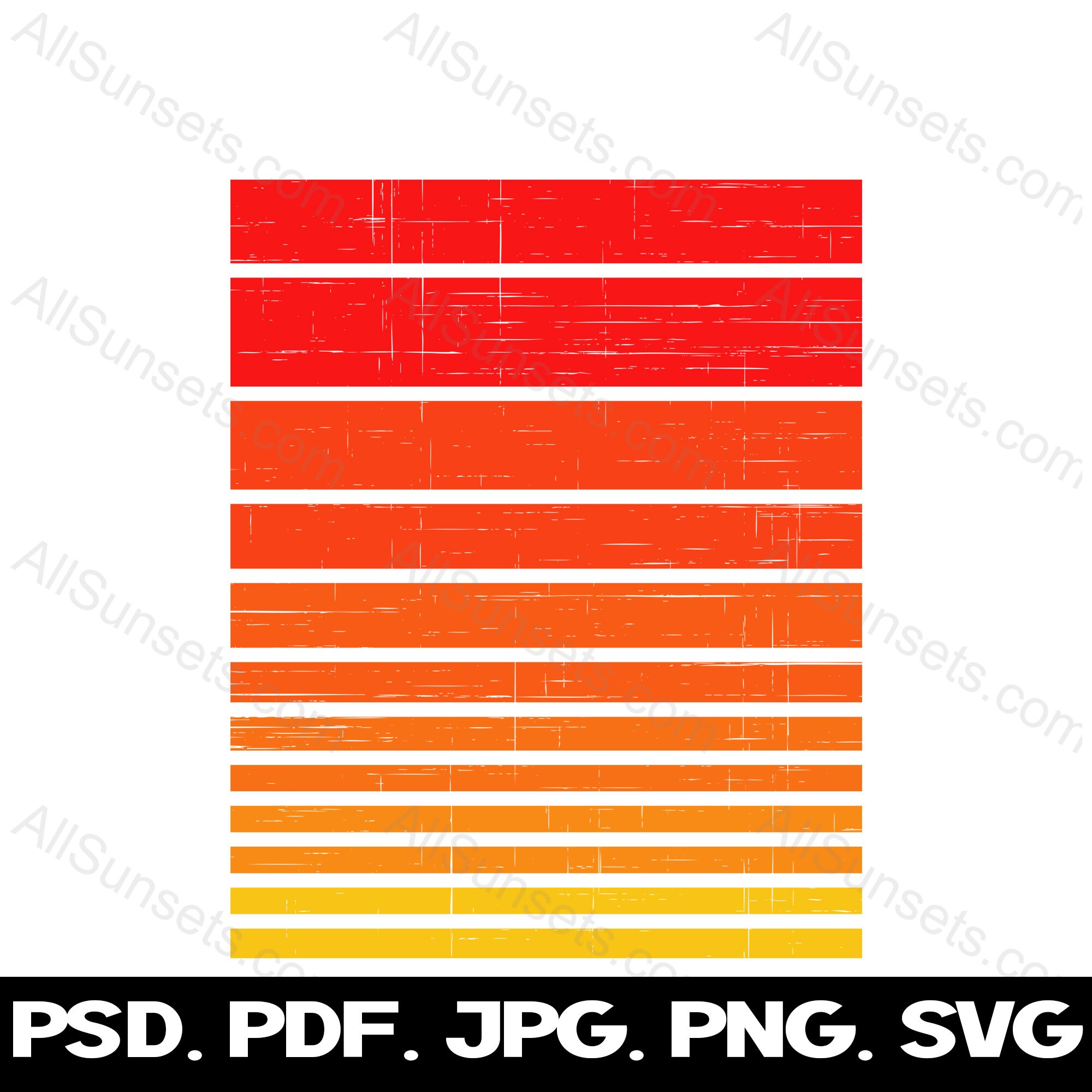 Retro Vintage Sunset Horizontal Rectangle Svg Png Jpg Pdf Psd - Etsy