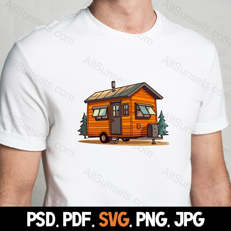 Tiny Home Trailer Svg Png Jpg Psd Pdf File Types Small Home on Wheels ...