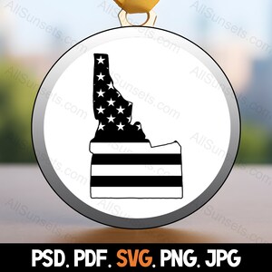 Idaho State Shape American Flag Svg Png Jpg Pdf Psd File Types ...