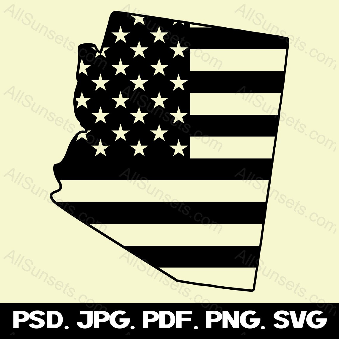 Arizona State Shape American Flag PNG SVG Patriotic Clipart - Etsy