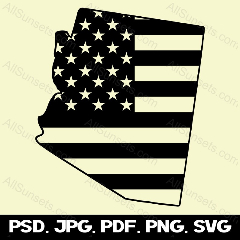 Arizona State Shape American Flag PNG SVG Patriotic Clipart - Etsy