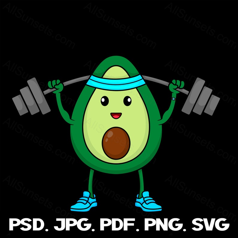 Avocado Weightlifting Exercise Fitness Vegetable Fruit Svg Png - Etsy