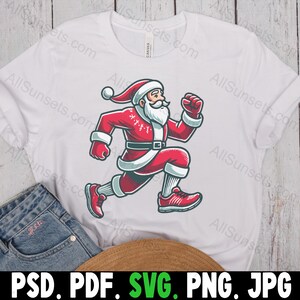Santa Running Clipart Svg Png Jpg Pdf Psd File Types Christmas Holiday ...
