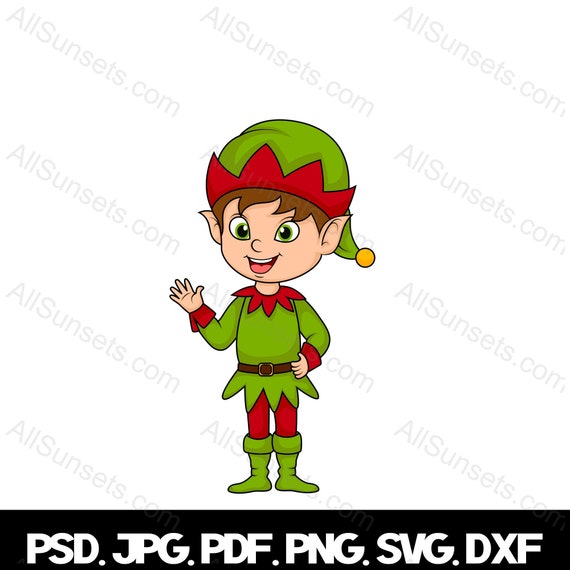 Elf Christmas Santa's Helper Svg Png Pdf Psd Jpg Dxf File - Etsy