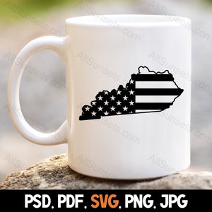 Kentucky State Shape American Flag Svg Png Jpg Psd Pdf File Types ...