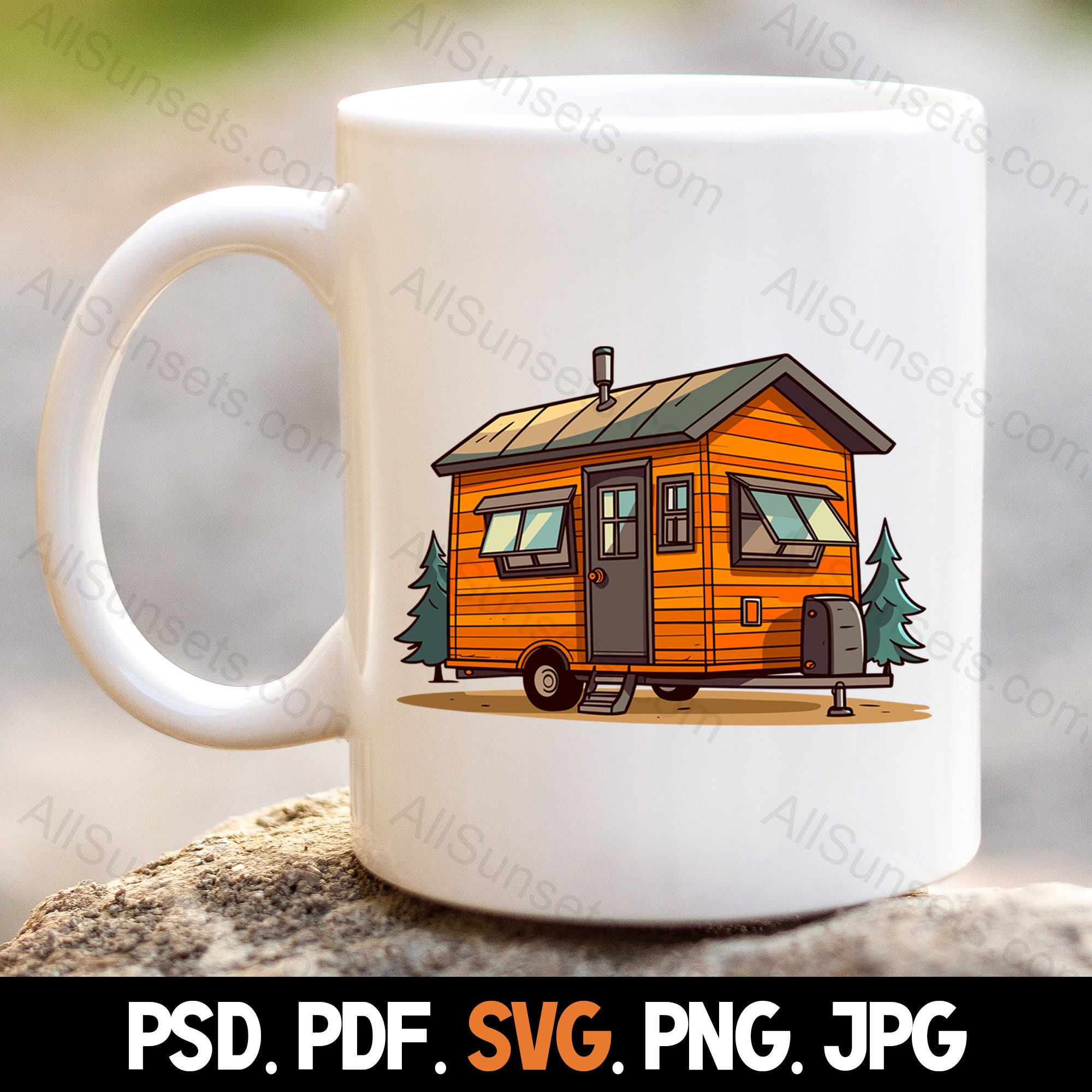 Tiny Home Trailer Svg Png Jpg Psd Pdf File Types Small Home on Wheels ...