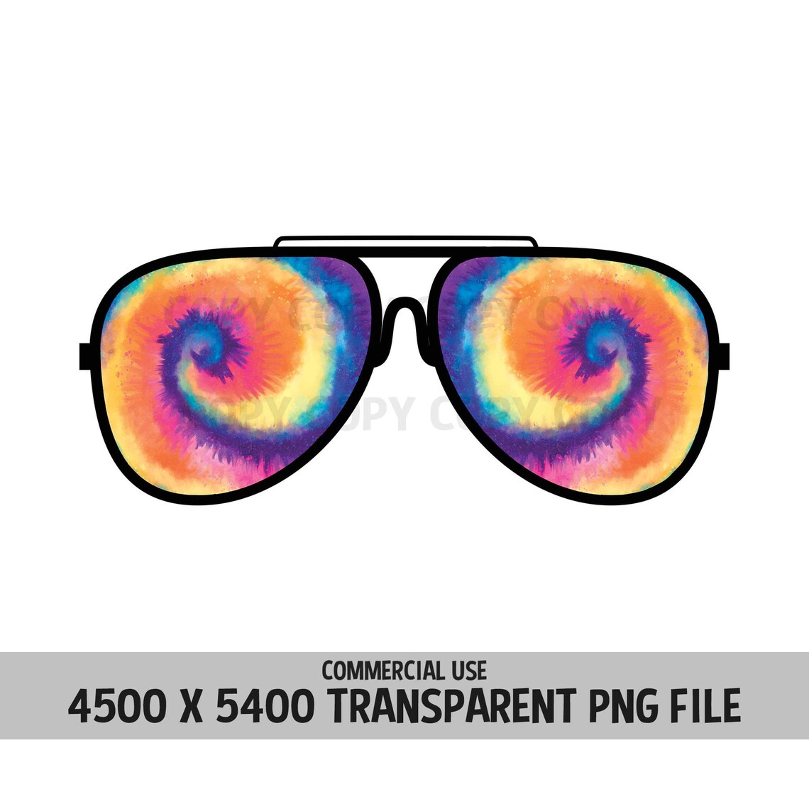 Tie Dye Sunglasses Clipart Psychedelic Rainbow Graphics PNG Design File ...