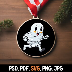Cute Ghost Jogging Character Svg Png Pdf Psd Jpg File Types Halloween ...