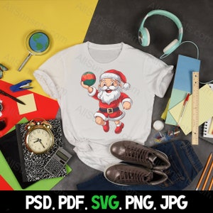Santa Claus Playing Volleyball Svg Png Pdf Psd Jpg Files Christmas St ...