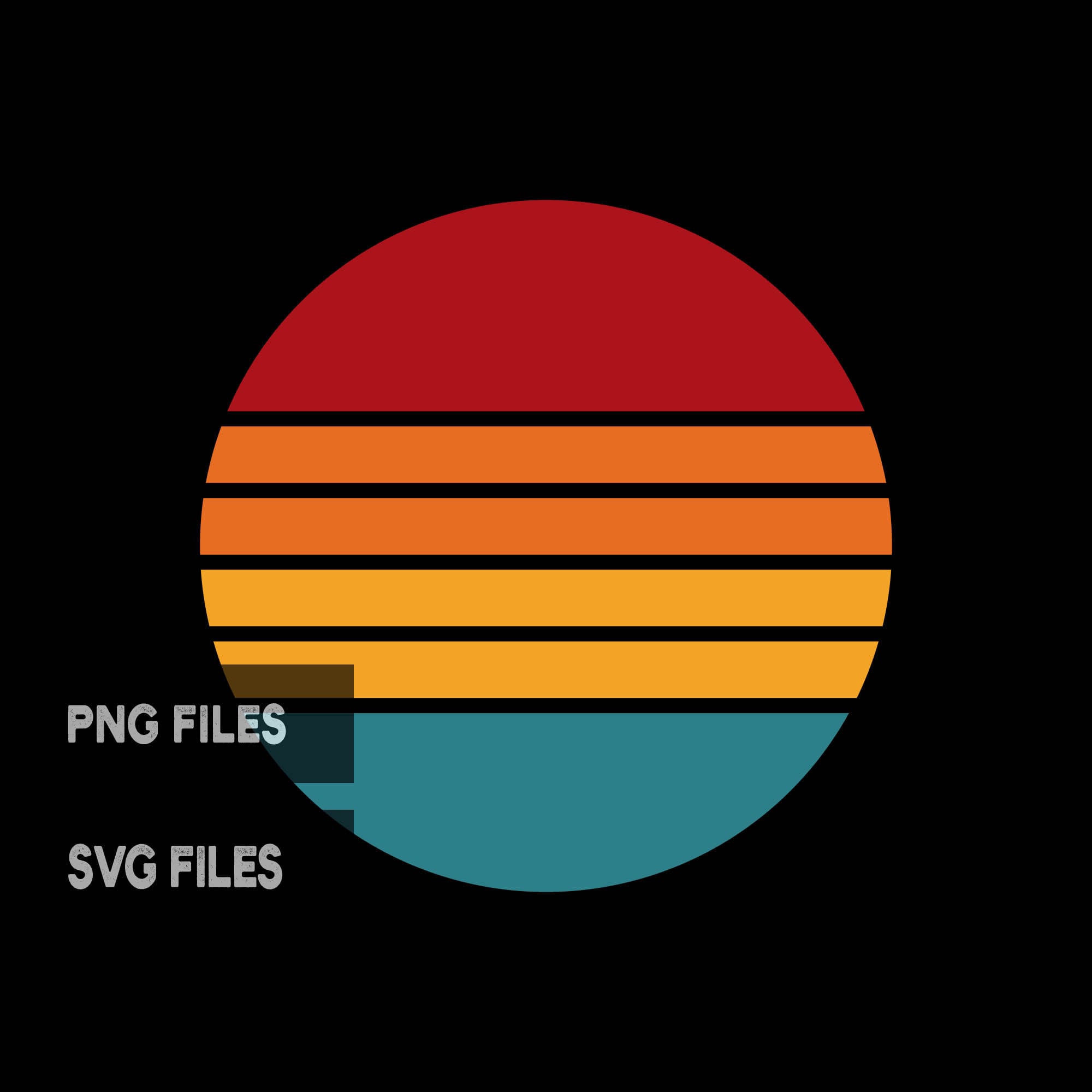 4 Color Palette Retro Round Sunset Svg Png Jpg Pdf Psd File - Etsy