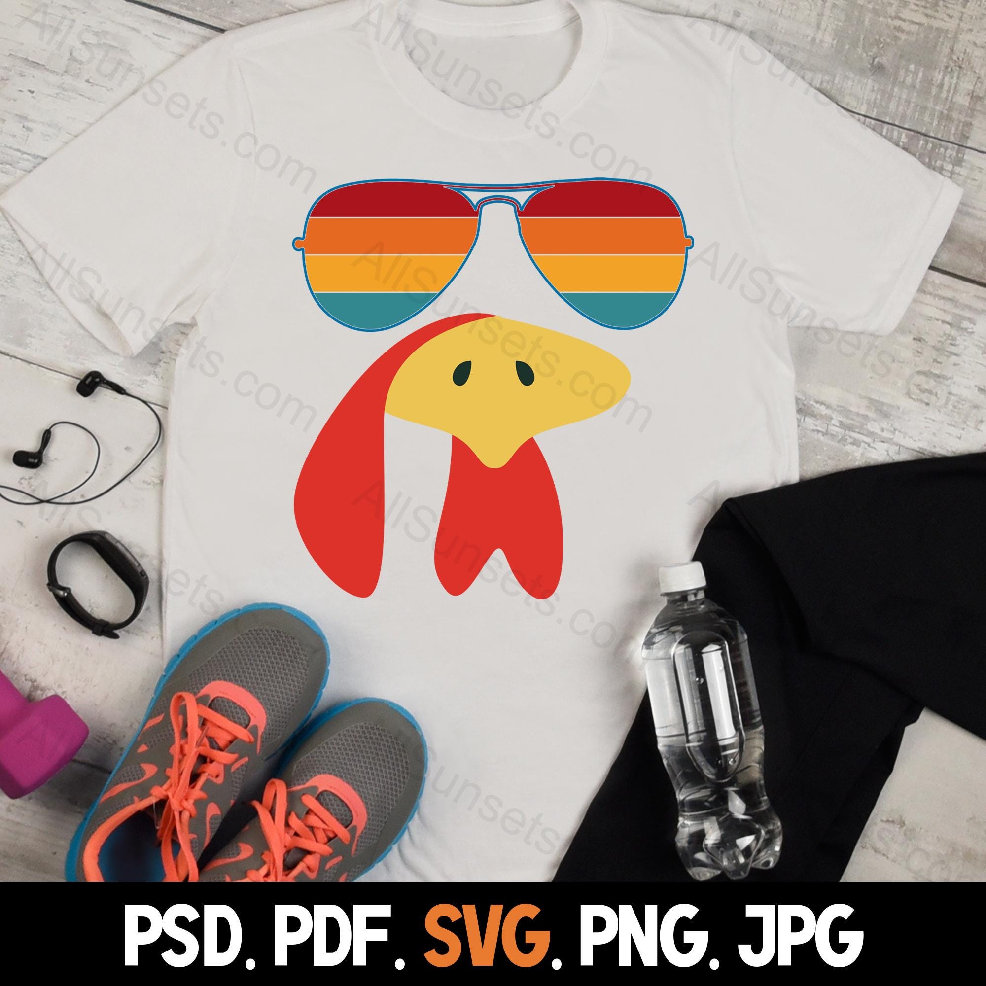 Turkey Face Aviator Sunglasses Svg Png Pdf Psd Jpg File Types Funny ...